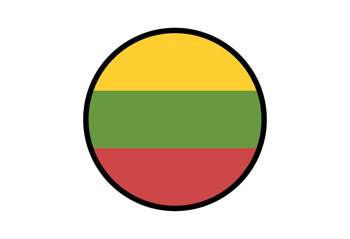 Lithuania Flag Circle Sticker Decal 4 inches - 4 inch - Walmart.com