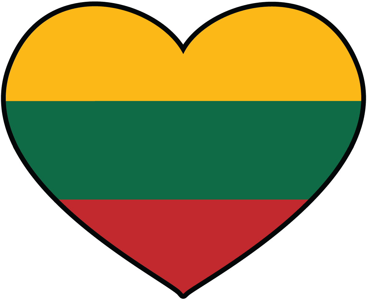 Lithuania Flag Heart Sticker Decal / Republic of Lithuania / Lietuvos ...