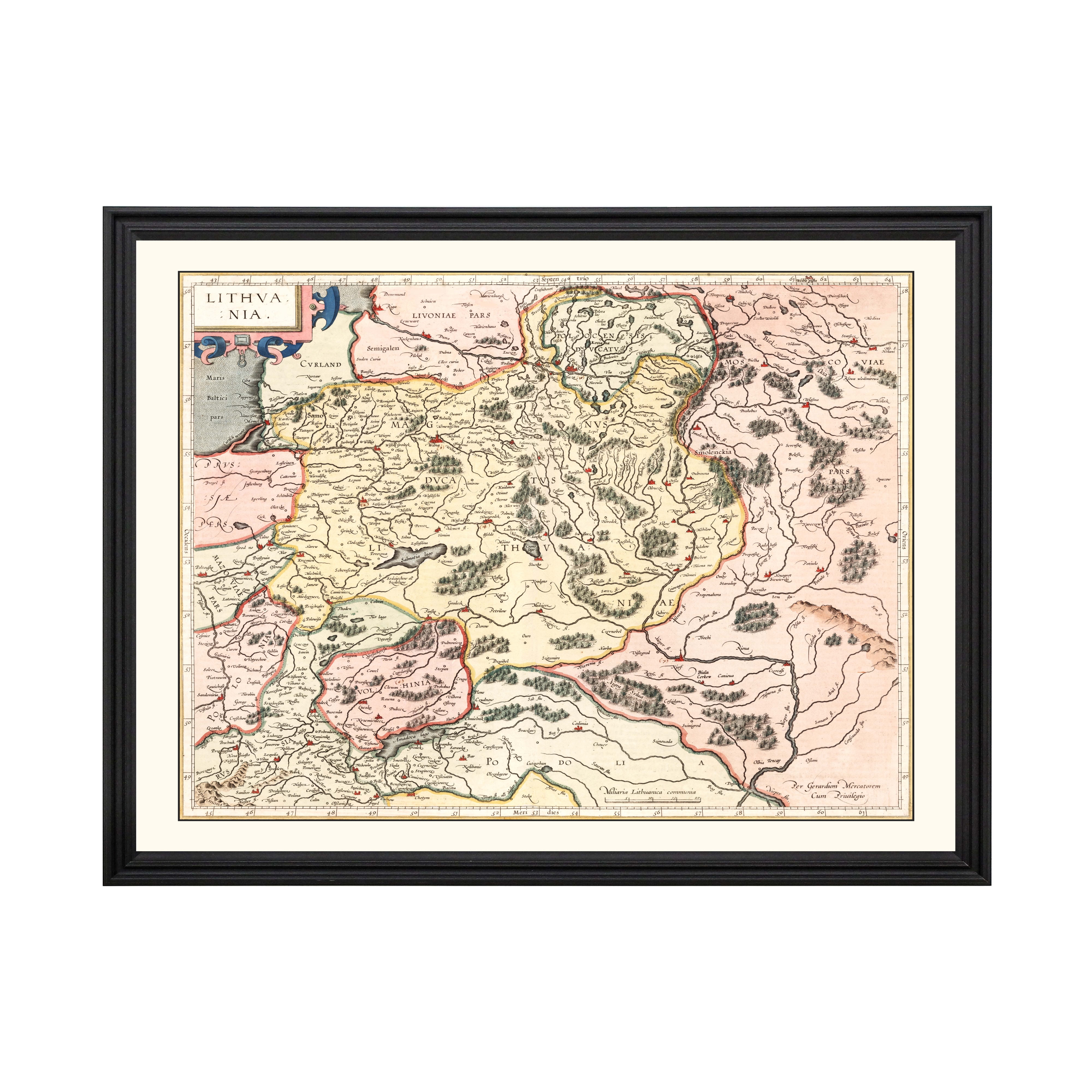 Lithuania Map, 1623 Vintage Map of Lithuania History Wall Decor Gift ...