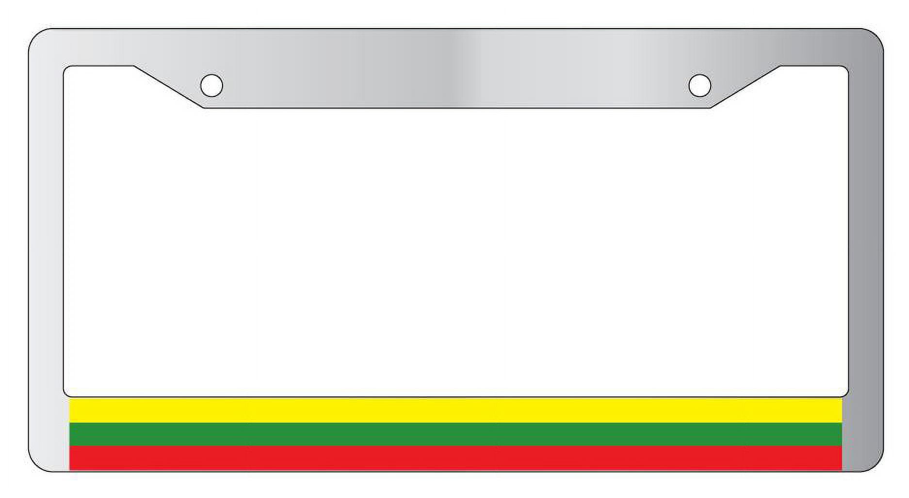 Lithuania World Flag Chrome Plastic License Plate Frame - Walmart.com