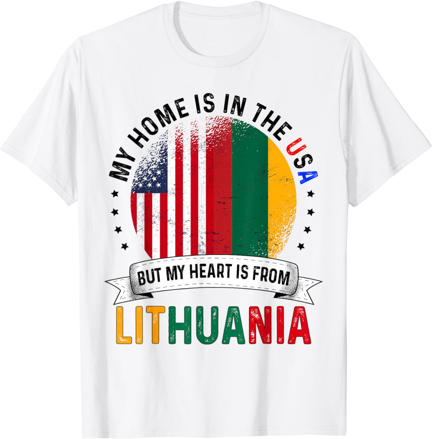 Lithuanian American Patriot Heart is from Lithuania Flag T-Shirt ...