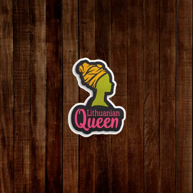 Lithuanian Queen Sticker - Silhouette Of Woman With Headscarf In Flag ...