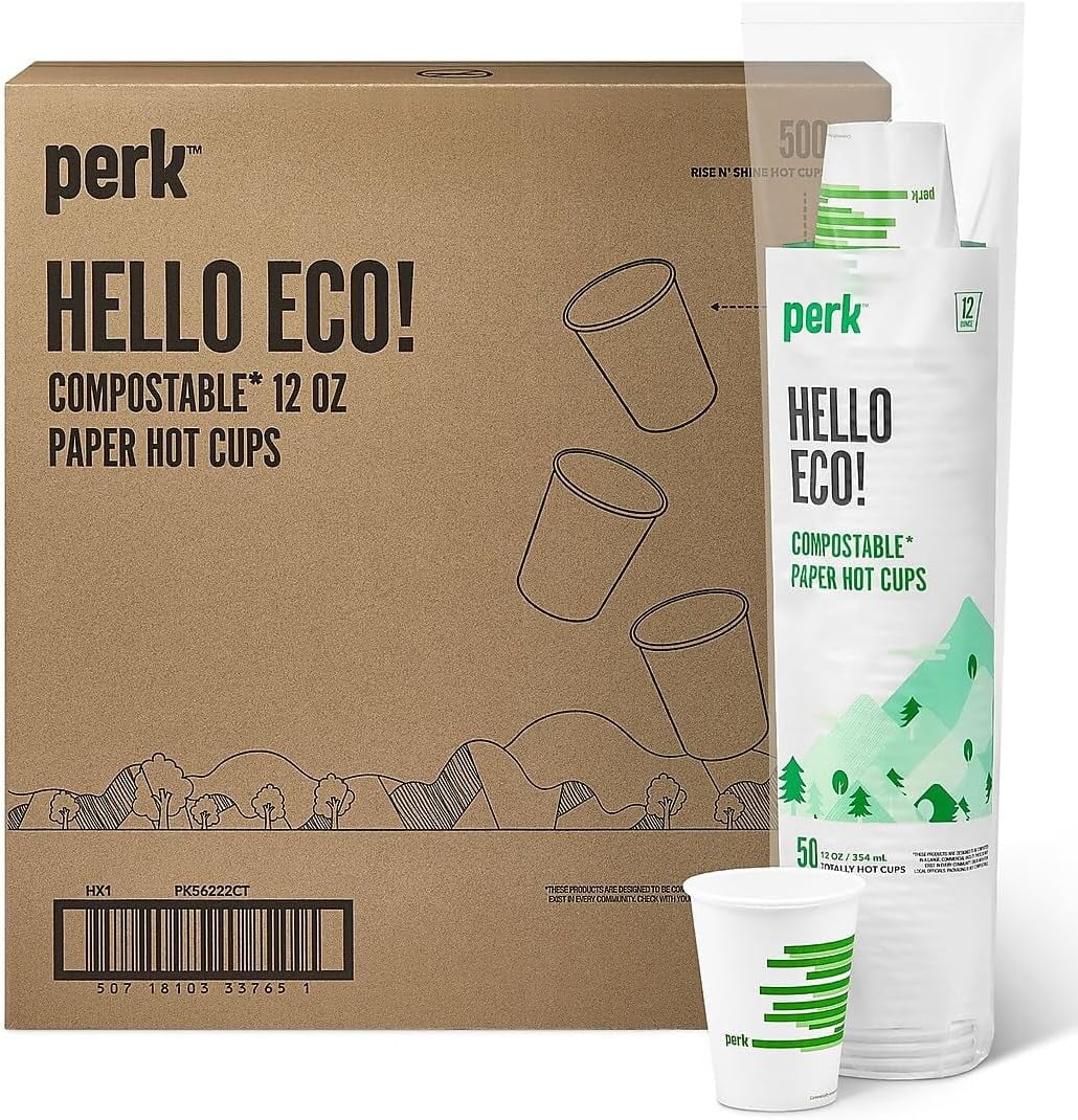 Litian Staples Disposable Coffee Cup, Eco Compostable Hot Beverage ...