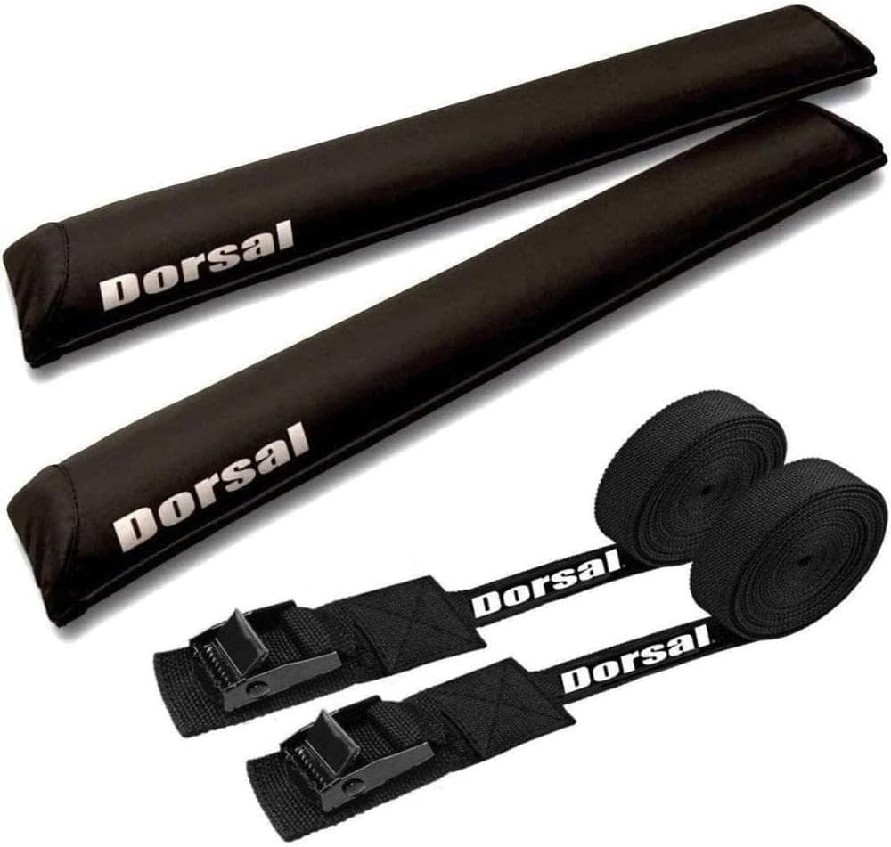 Litian Sunguard (No Fade) Aero Roof Rack Pads and 15 ft Straps for Car ...