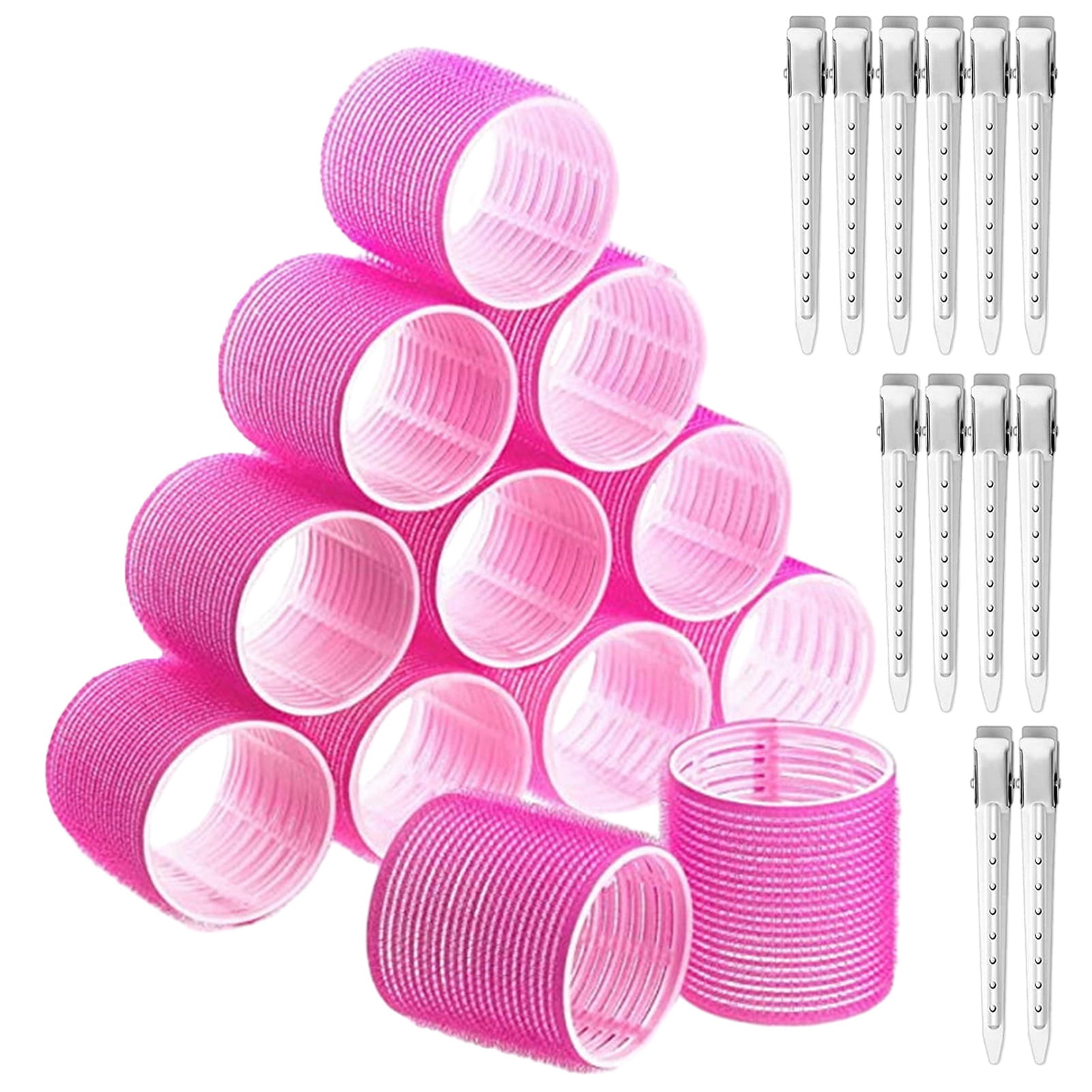 Litie 12Pcs Hair Curlers Rollers with12 Duckbill Clips Curlers Self ...