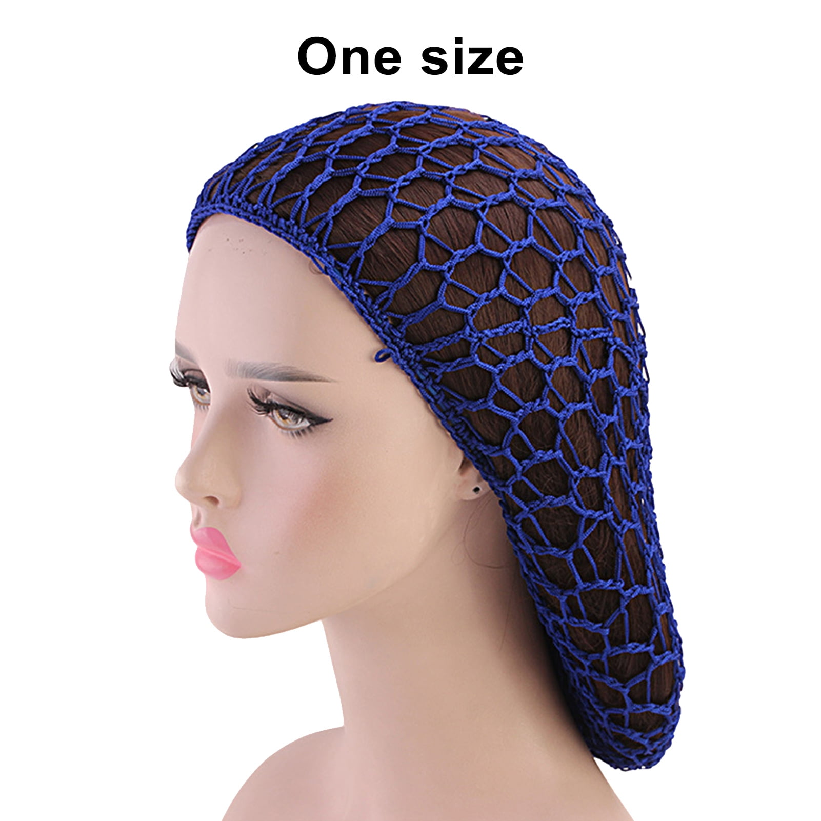 Litie 3Pcs Women Mesh Crochet Hair Net,Solid Color Elastic Soft Fabric ...