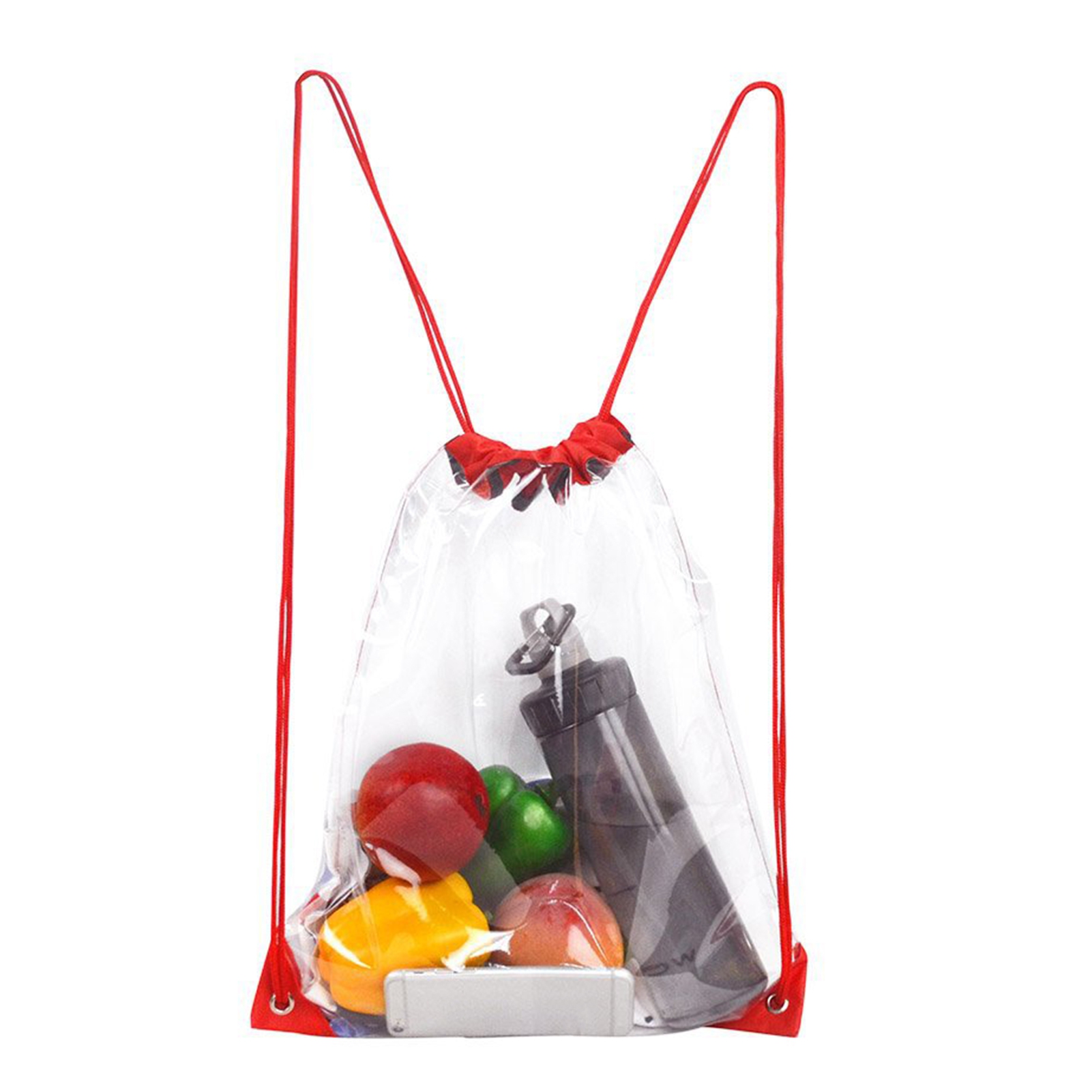 Litie Clear Drawstring Bags,Waterproof PVC Adjustable Stadium Beach ...