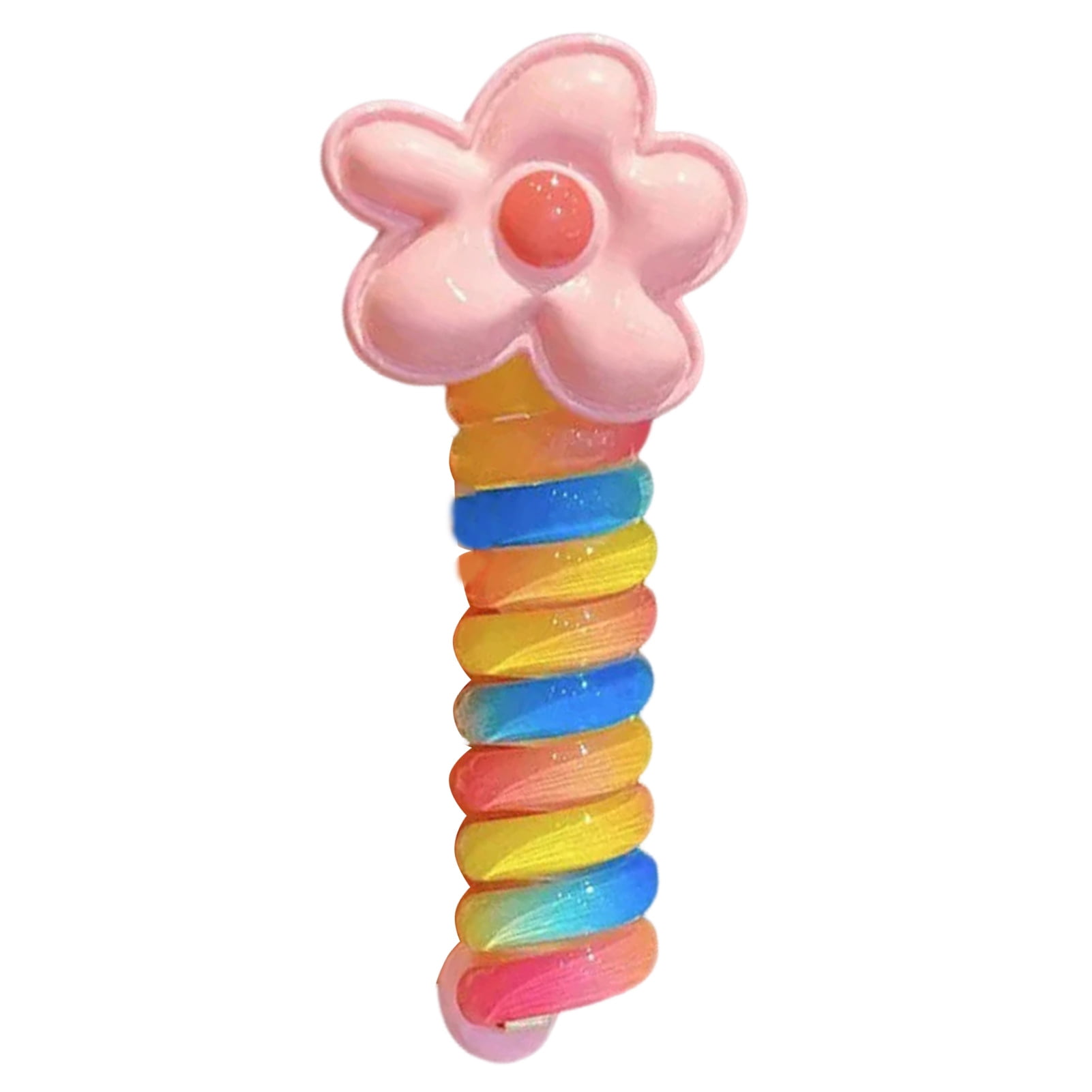 Litie Kids Colorful Telephone Wire Hair Bands,Rubber Bowknot Heart ...