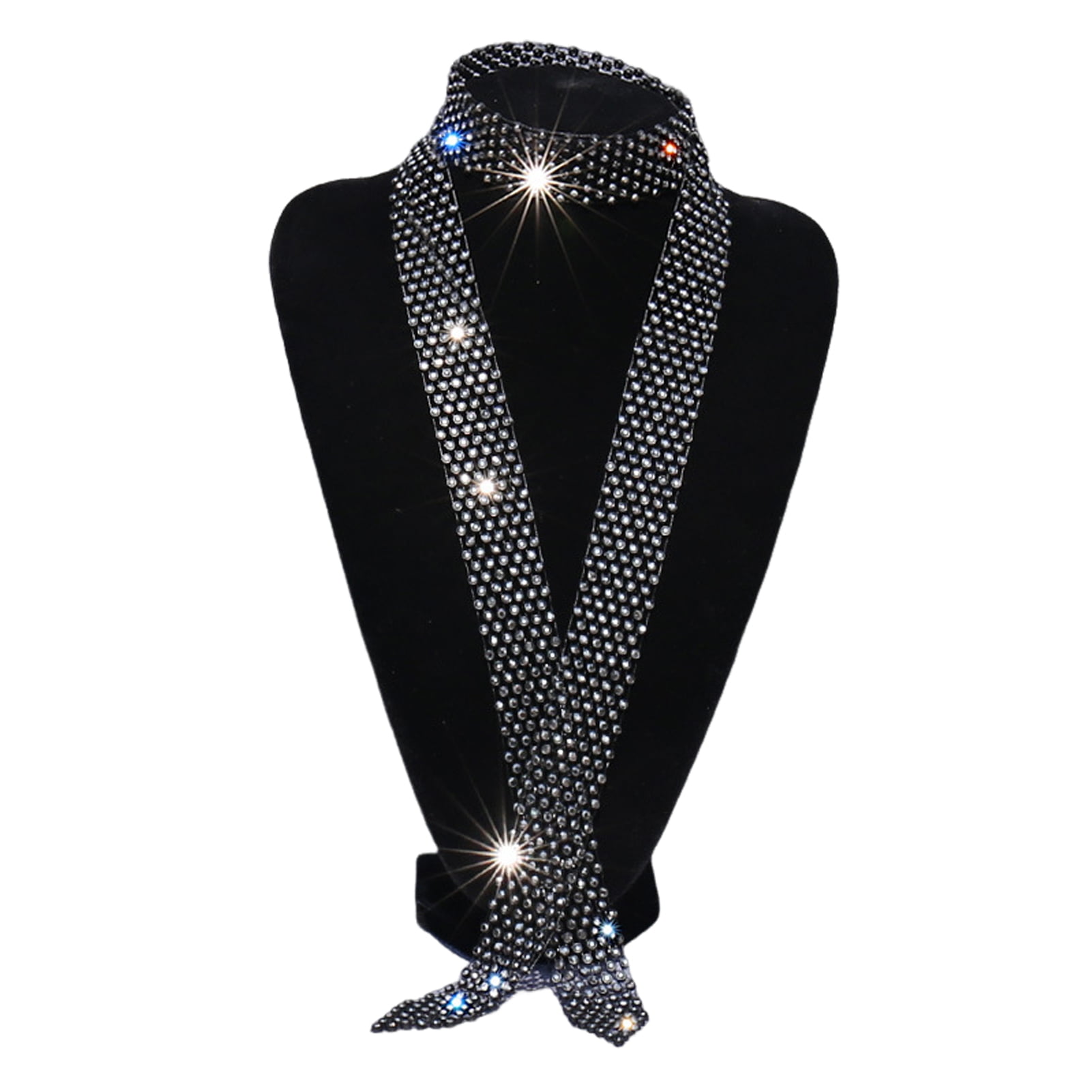 Litie Men Sequin Long Tie,Adjustable Lightweight Rhinestone Necktie for ...