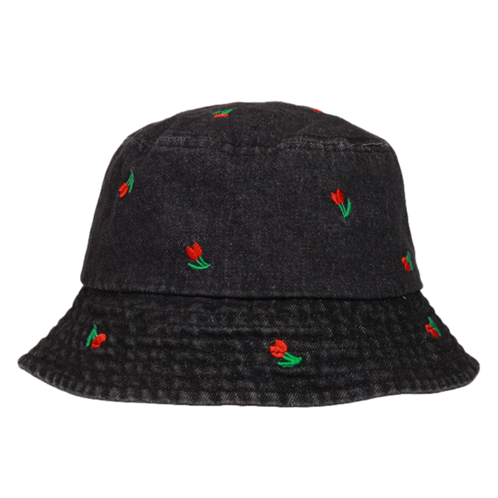 Litie Women Fisherman Hat,Tulip Embroidery Foldable Wide Brim Bucket ...