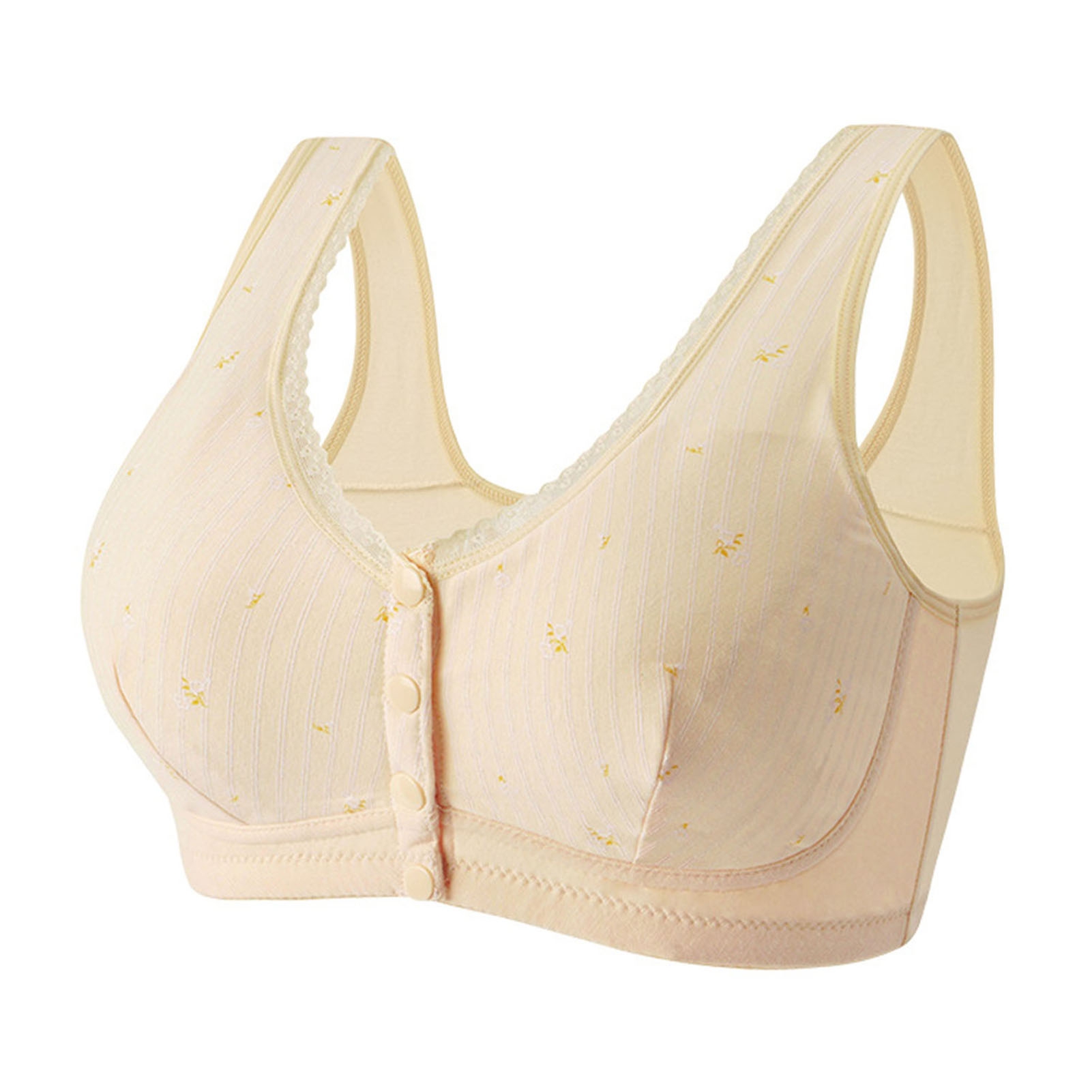 Litie Women Flower Print Seamless Bra Back High Support Front Closure ...