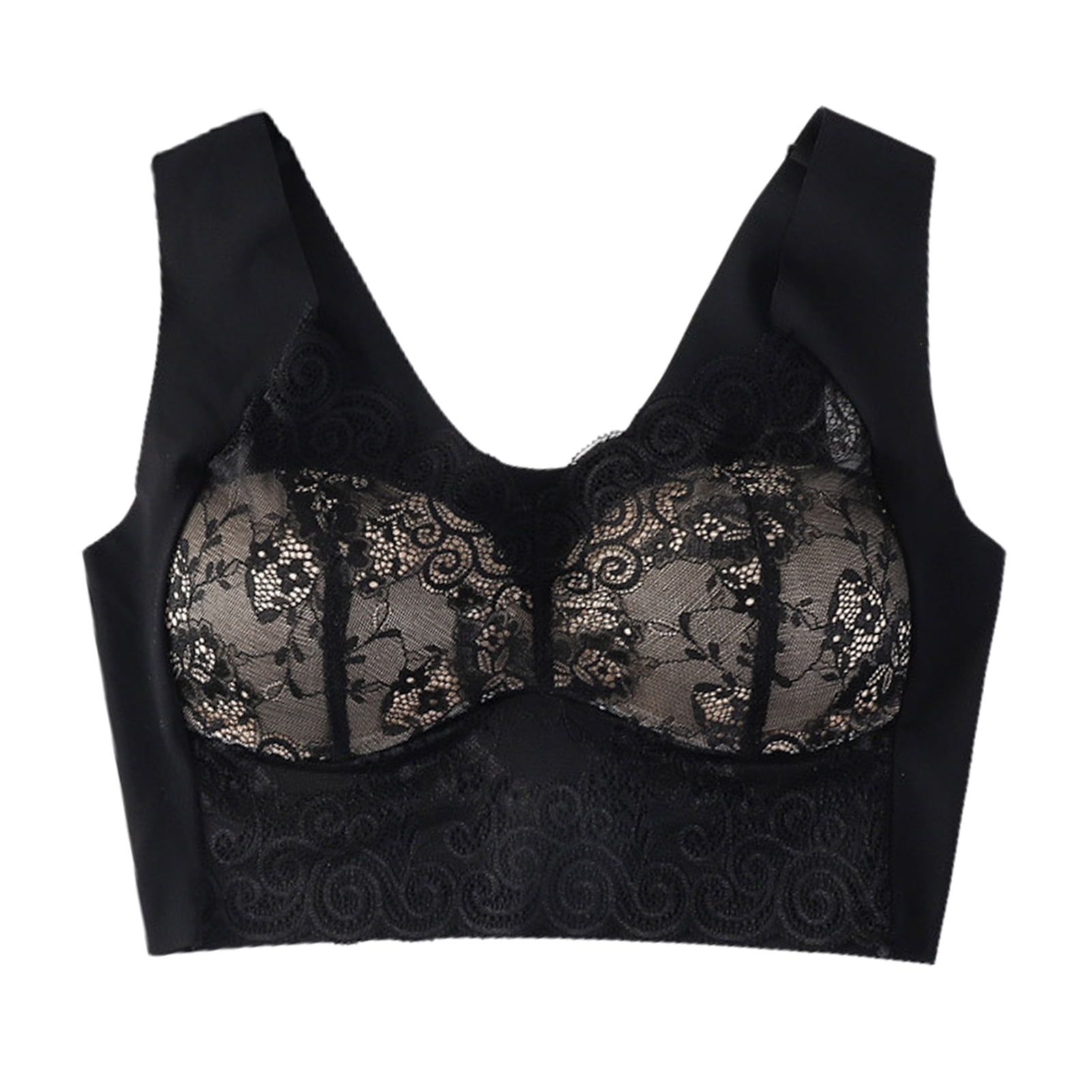 Litie Women Front Lace Push Up Bra Breast Support Seamless Comfortable ...
