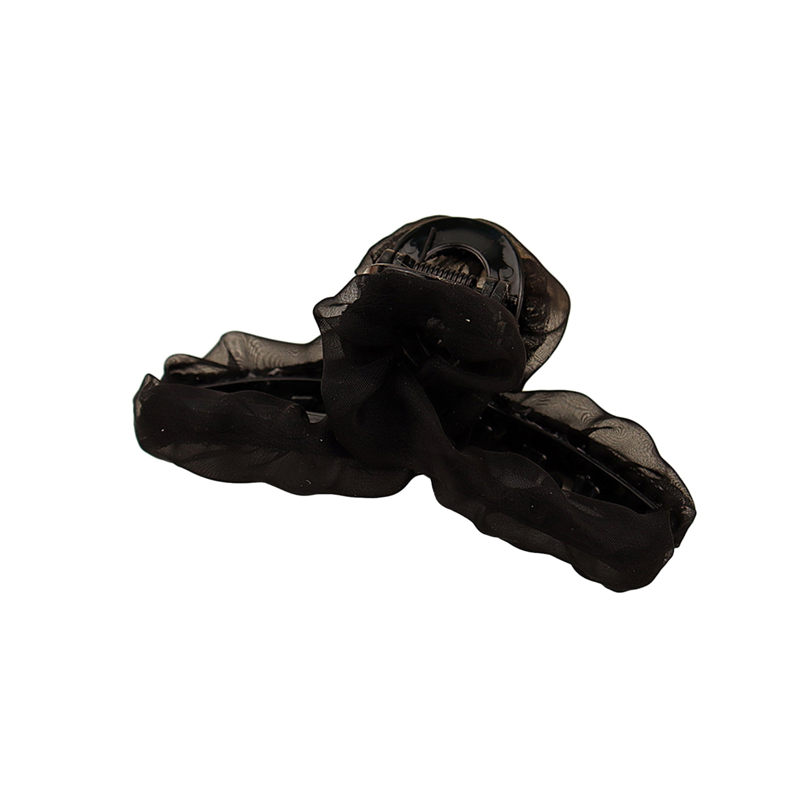 Litie Women Hair Claw Clips,Solid Color Ruffle Net Hair Claw Anti-slip ...