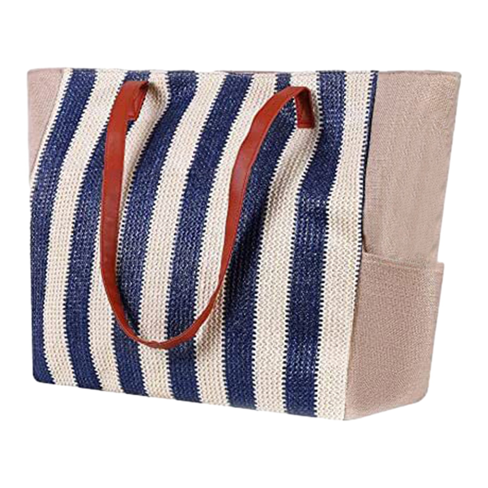 Litie Women Large Straw Tote Bag,Colored Stripes Beach Shoulder Bags ...
