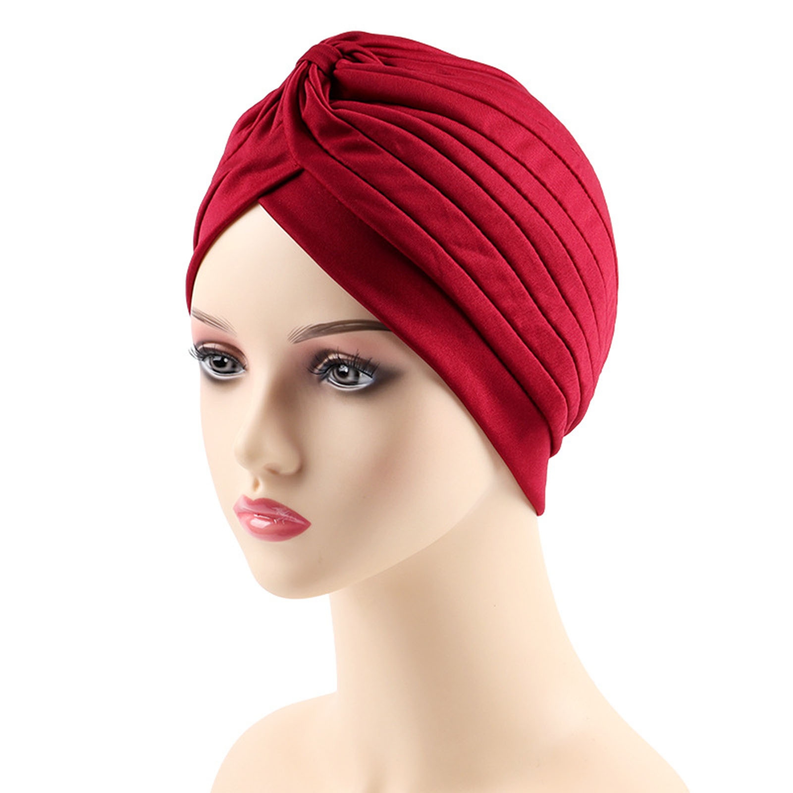 Litie Women Stretchy Turban Hap,Solid Color Thick Windproof Twisted ...