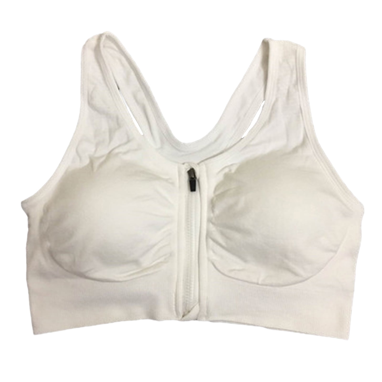 Litie Women Zip Front Sports Bra Push Up Wireless Post Surgery Seamless ...