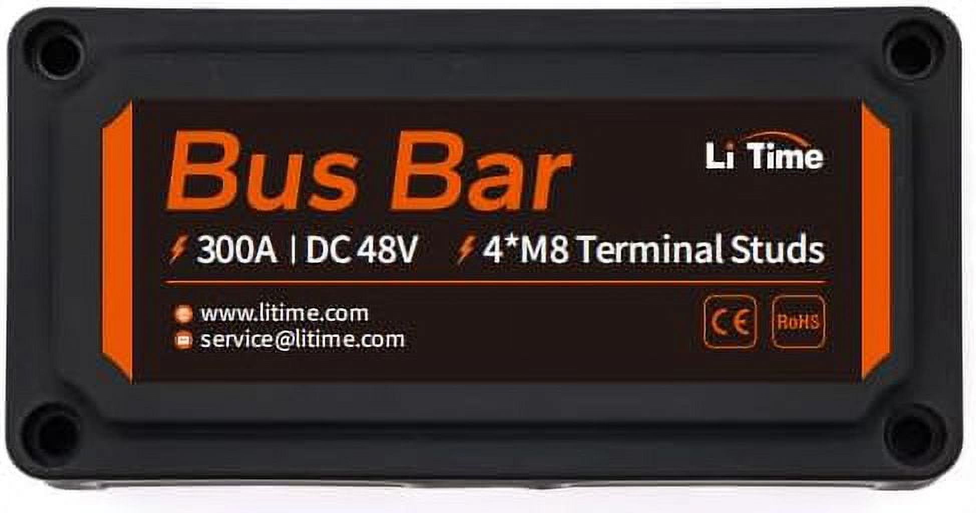 LiTime High Voltage and Current Black Bus Bar for Automotive, Marine ...