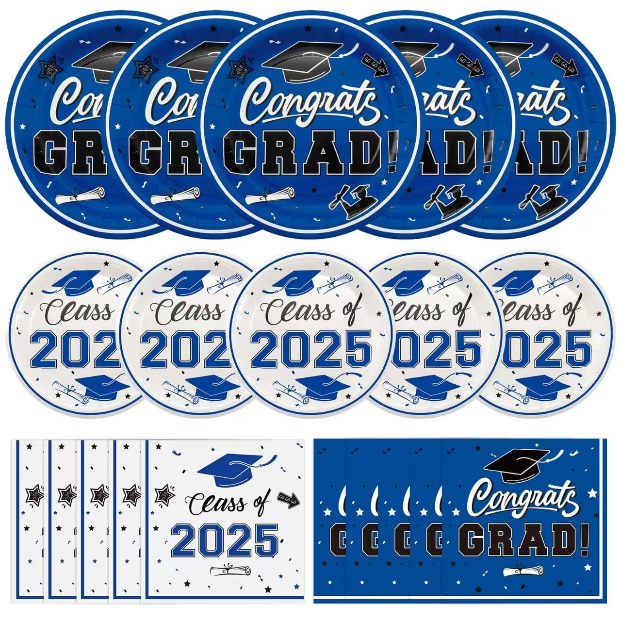 Litmitfu 150 Pcs Graduation TSF6 Plates and Napkins 2025 - Congrats ...