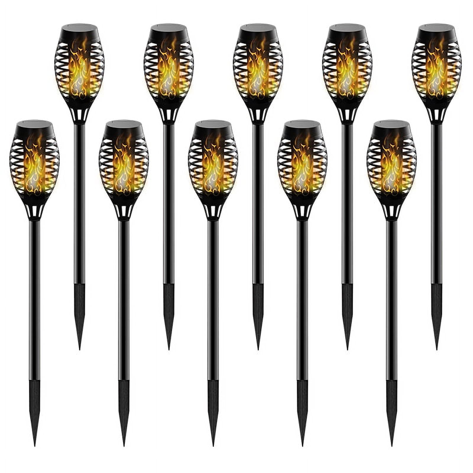 Litom Solar Path Torches Lights Dancing Flame for Outdoor Patio Garden ...