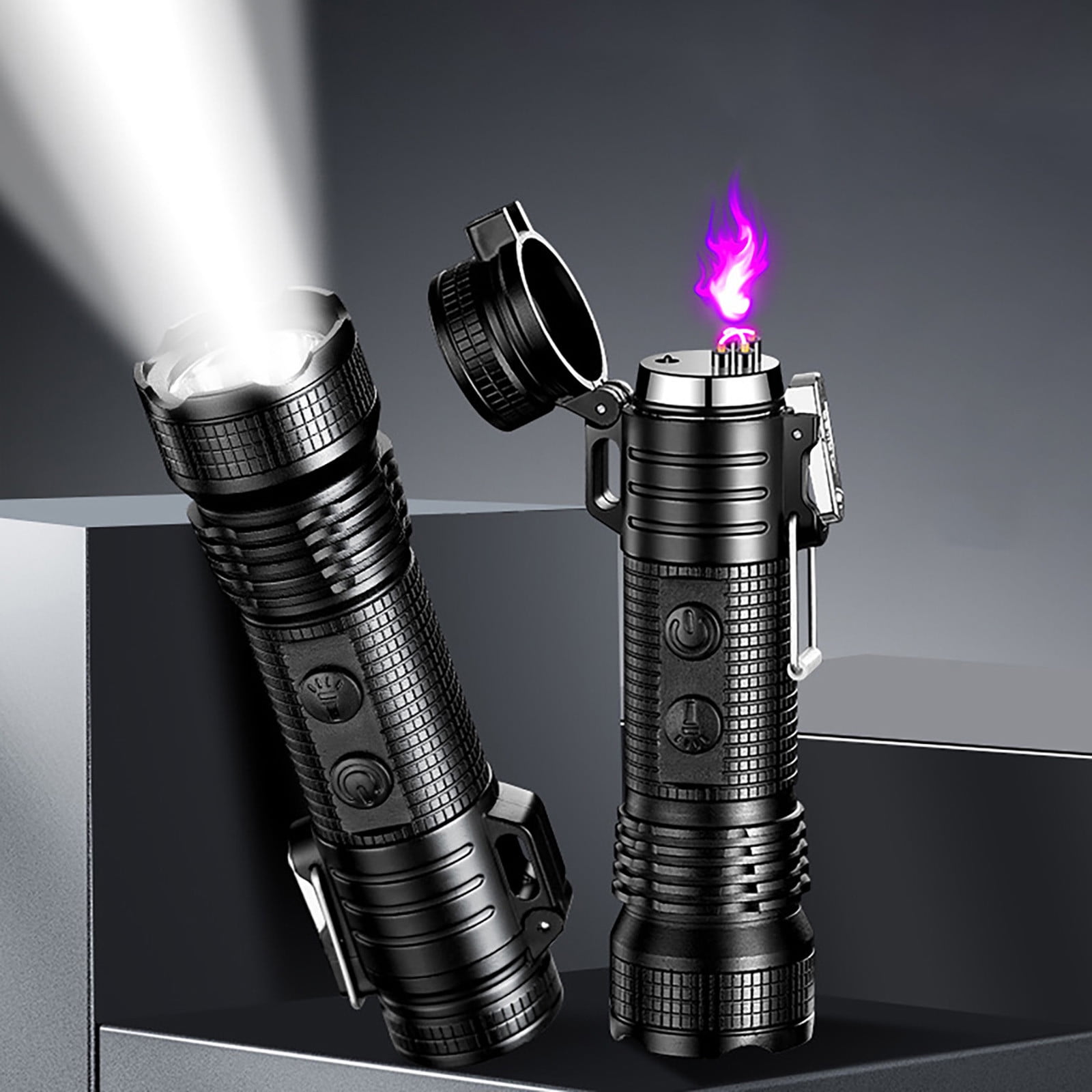 Litrail 2-in-1 Rechargeable Electric Lighter with Flashlight ...