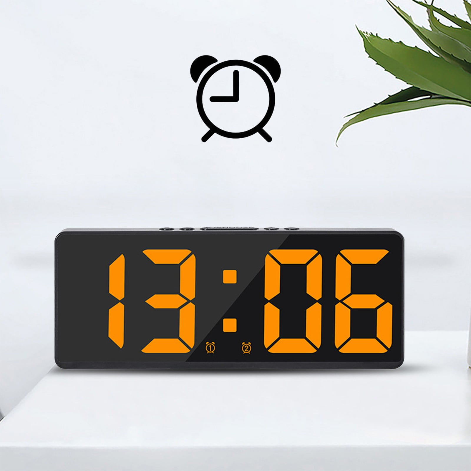 Litrail LED Digital Alarm Clock - Voice-Activated, 5-Level Brightness ...