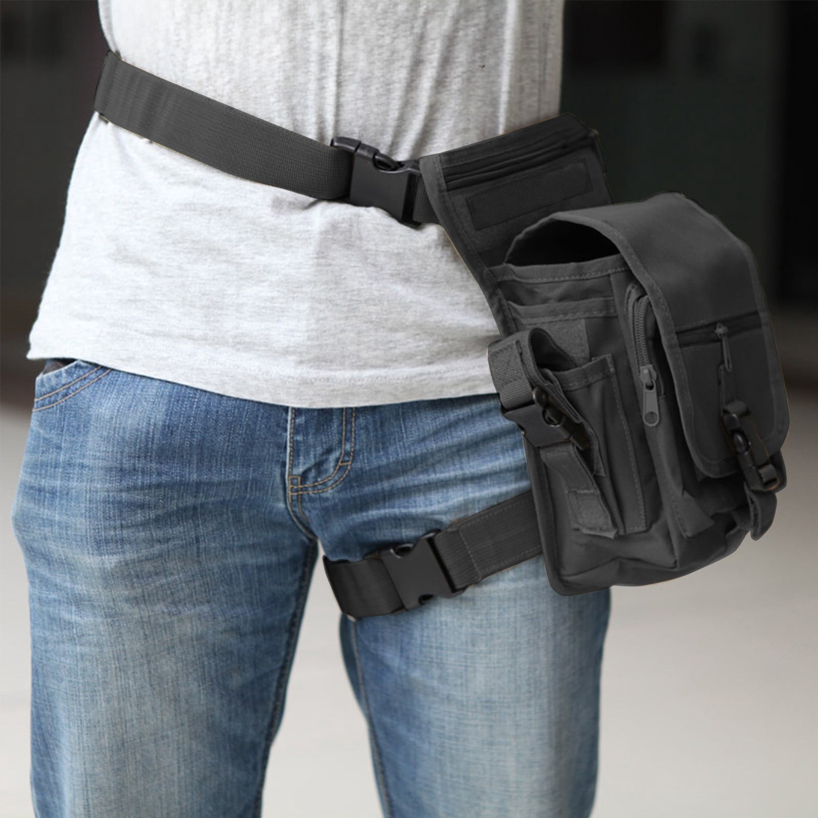 Litrail Tactical Thigh Bag, 9000D Waterproof Oxford Cloth, Multi-Pocket ...