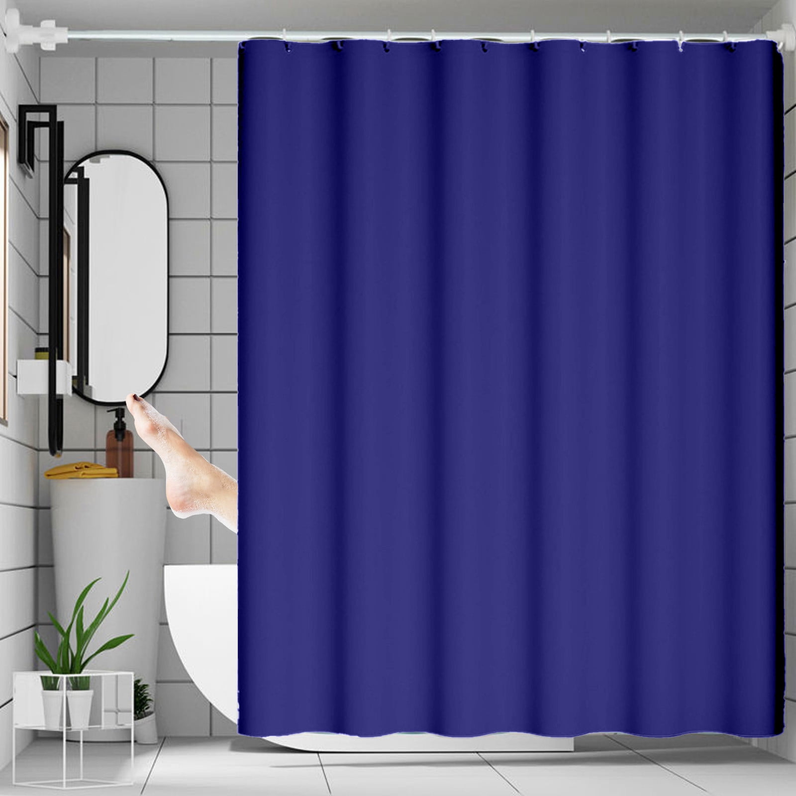 Litrail Waterproof Mildew Resistant Shower Curtain 70x70 Inch, Navy ...