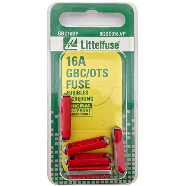 Littelfuse 0GBC016.VP GBC Ceramic 32 Volt 16 Amp Carded Fuse, (Pack of 5) - Walmart.com