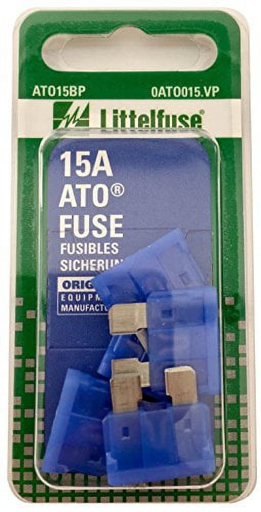 Littelfuse ATO15BP 15 Amps, Automotive Blade Electrical Fuse 5 Pack ...