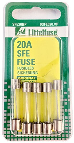 Littelfuse SFE20BP SFE Glass Body Fuse - Pack of 5 - Walmart.com