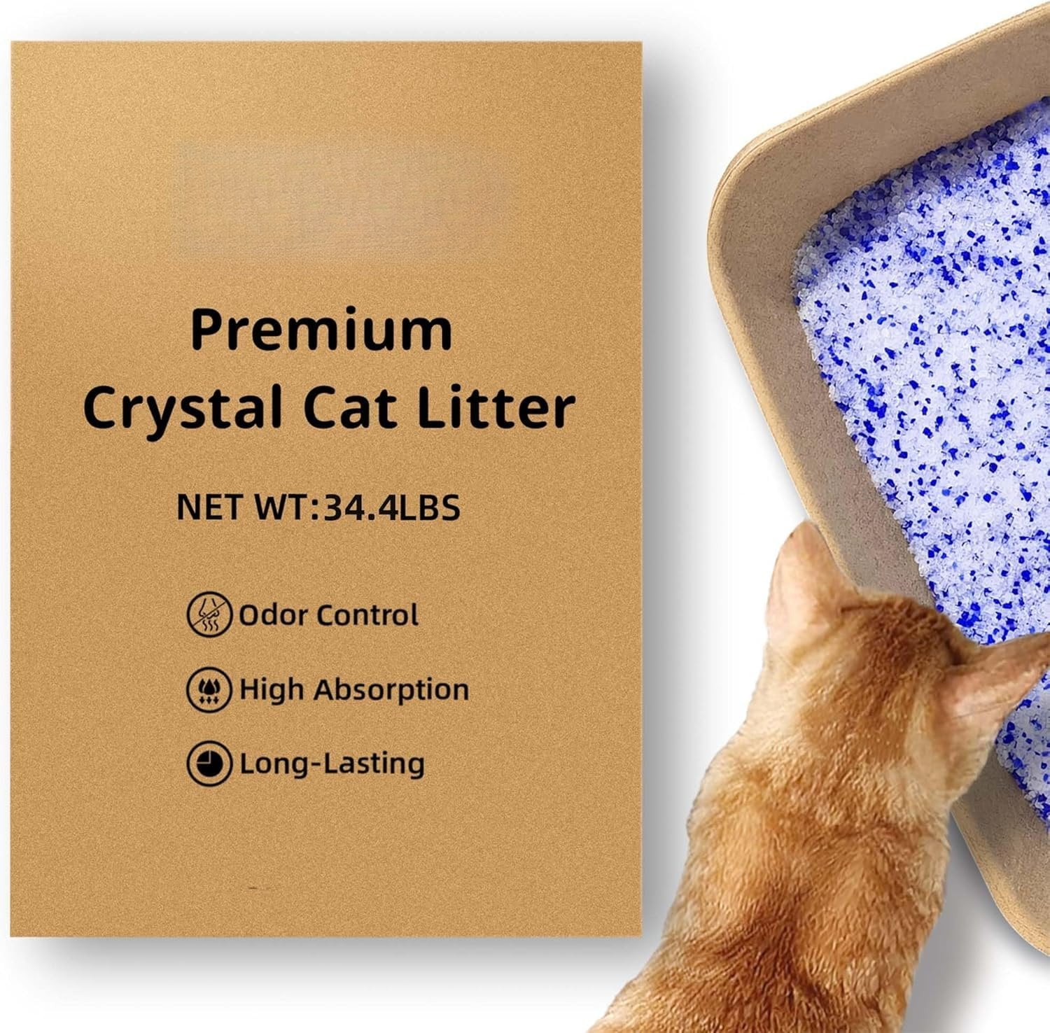 Litter - 34.4 lb, Four Months Lasting - Odor Control & Absorption, Non ...