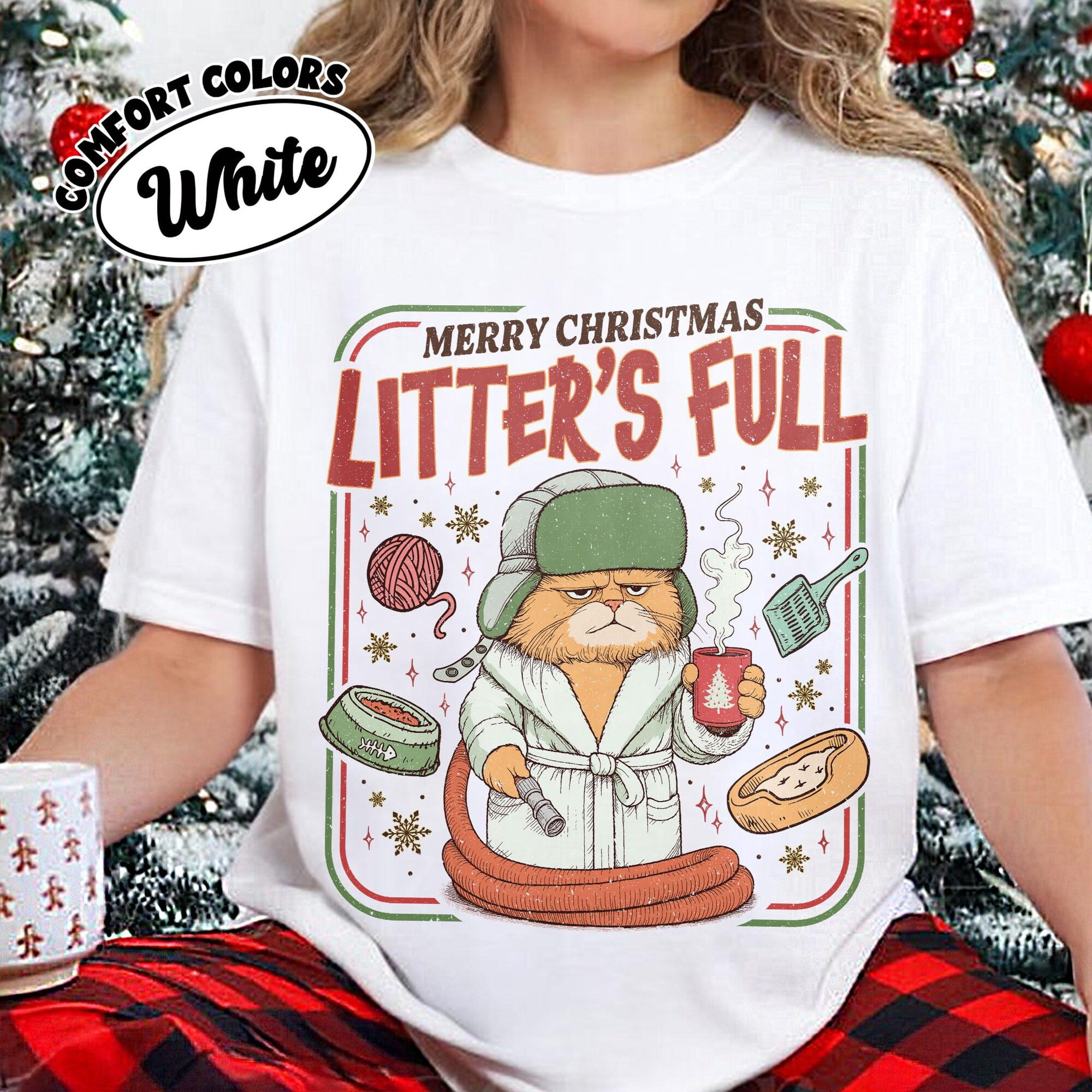 Litter 39 s Full Christmas Vacation Cat Shirt Litters Full Cat Xmas ...