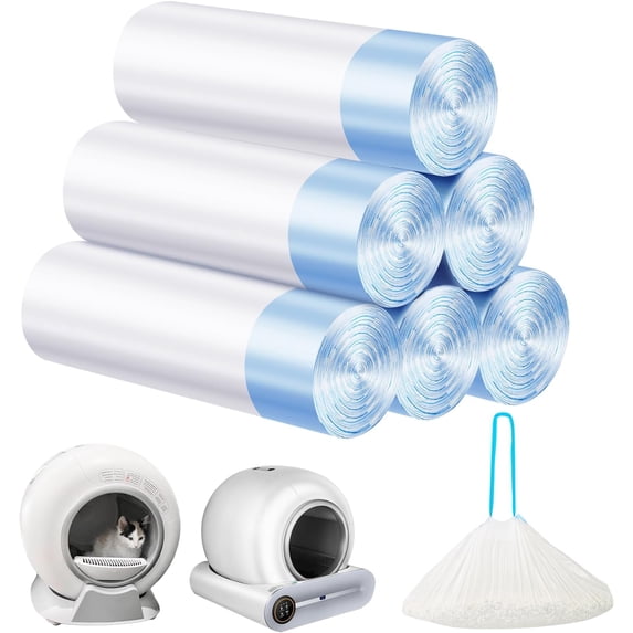 Litter Bags 120 Count,19.68"x17.71" Drawstring Close Litter Box Liners ...