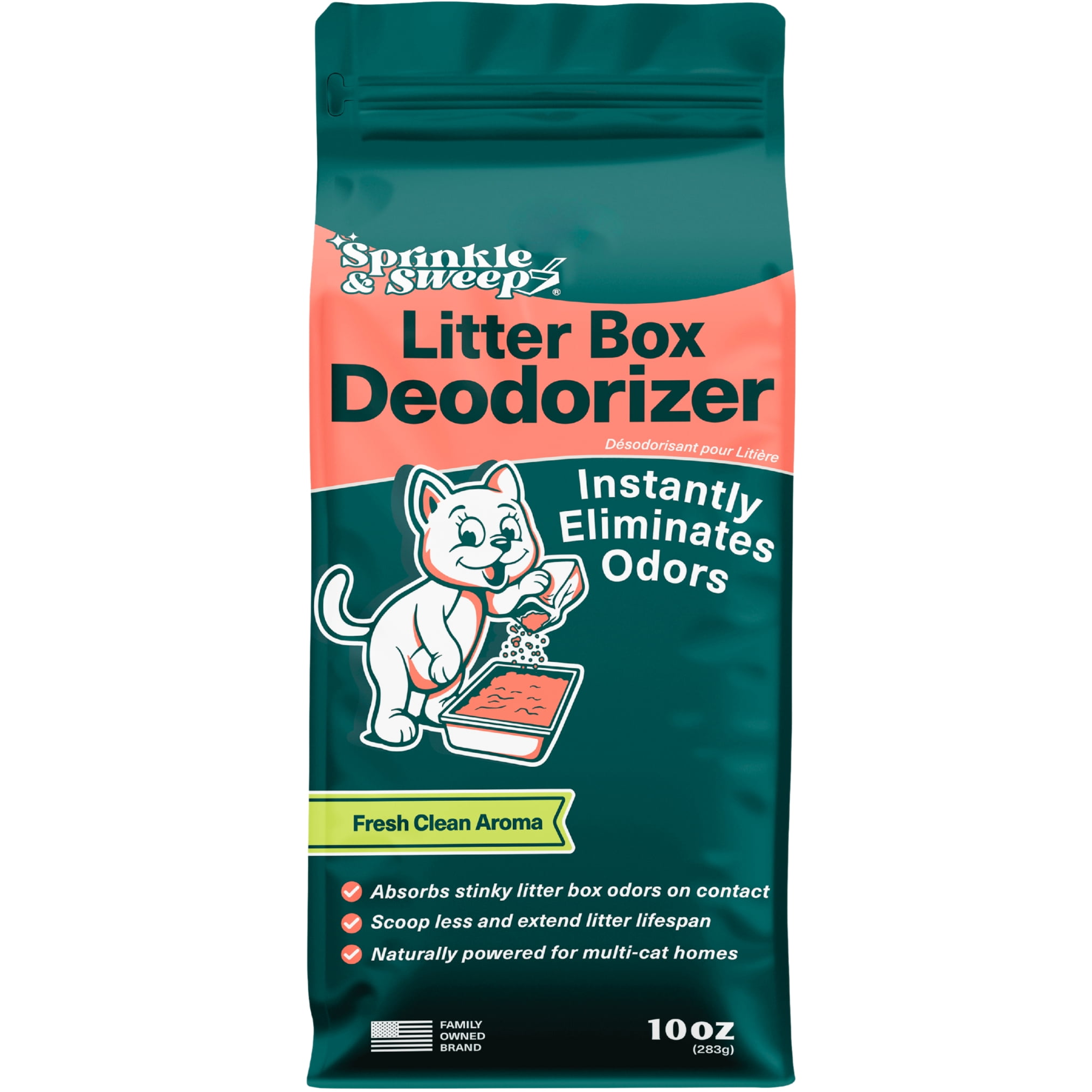 Sprinkle & Sweep Litter Box Deodorizer – Cat Odor Eliminator for Litter ...