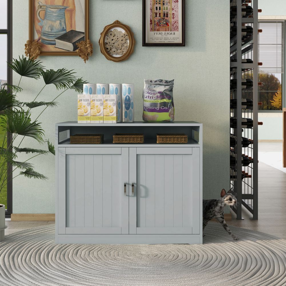 Litter Box Enclosure, Cat Litter Box Furniture with Hidden Plug, 2 ...