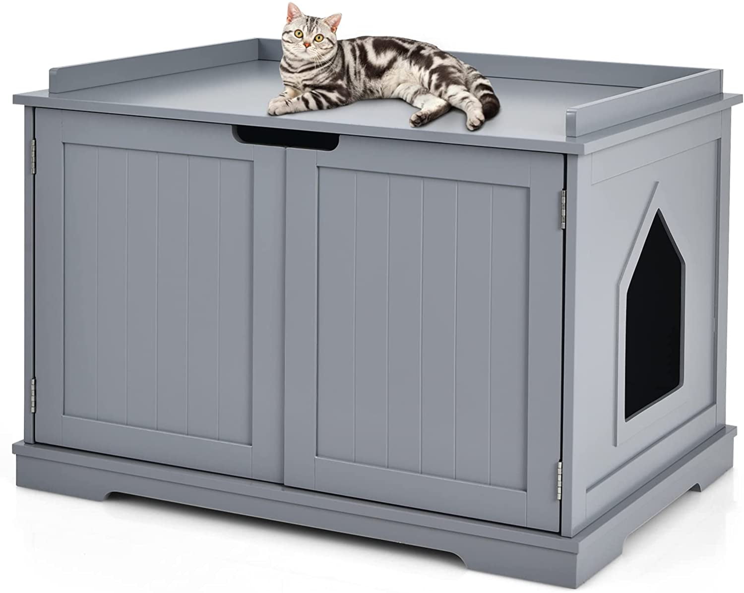 Litter Box Enclosure, Cat Litter Box Furniture Hidden, Nightstand Pet ...