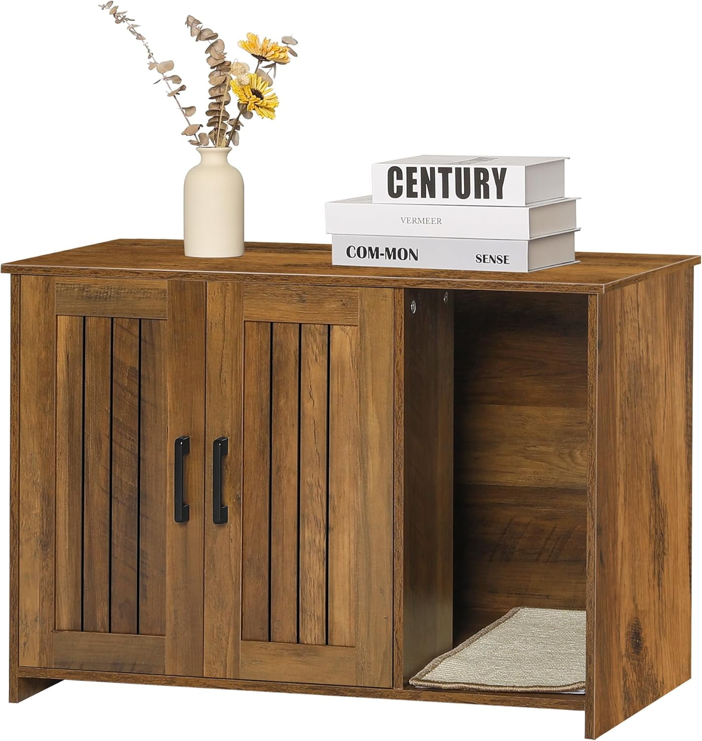 Litter Box Enclosure, Cat Litter Box Furniture Hidden, with Scratching ...