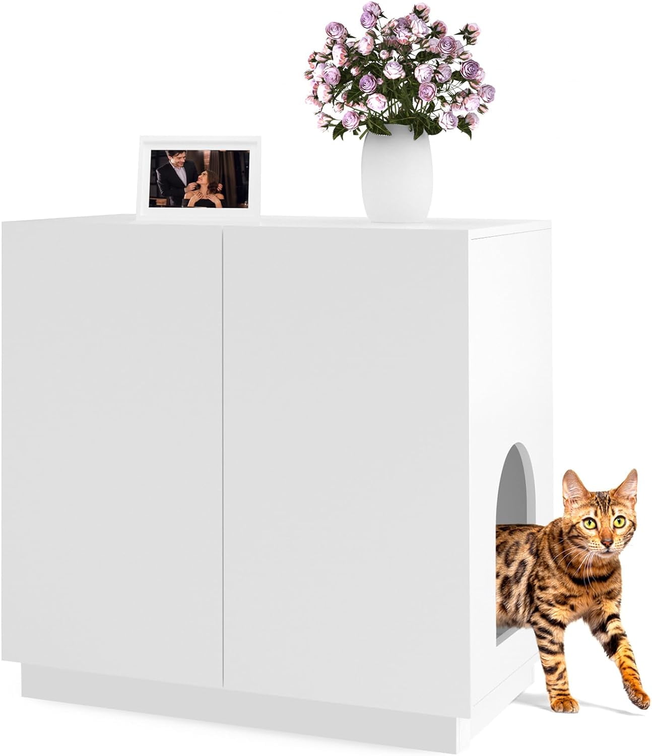 Litter Box Enclosure, Large Litter Box Furniture, Modern Cat Litter Box ...