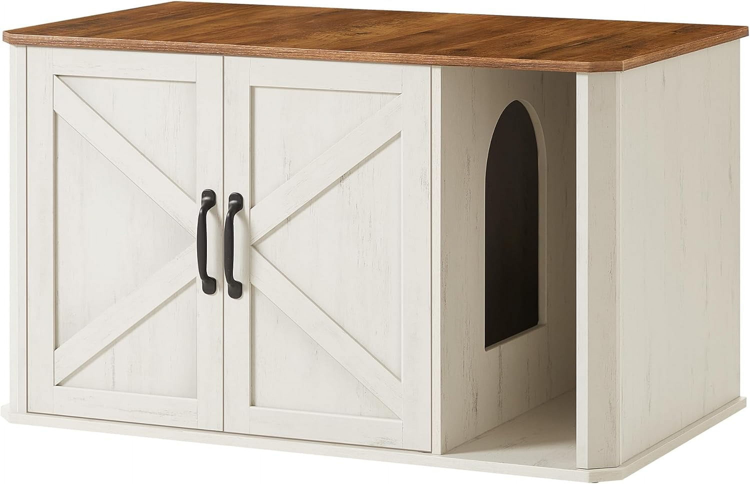 Litter Box Enclosure, Modern Cat Litter Box Furniture Hidden, Front ...