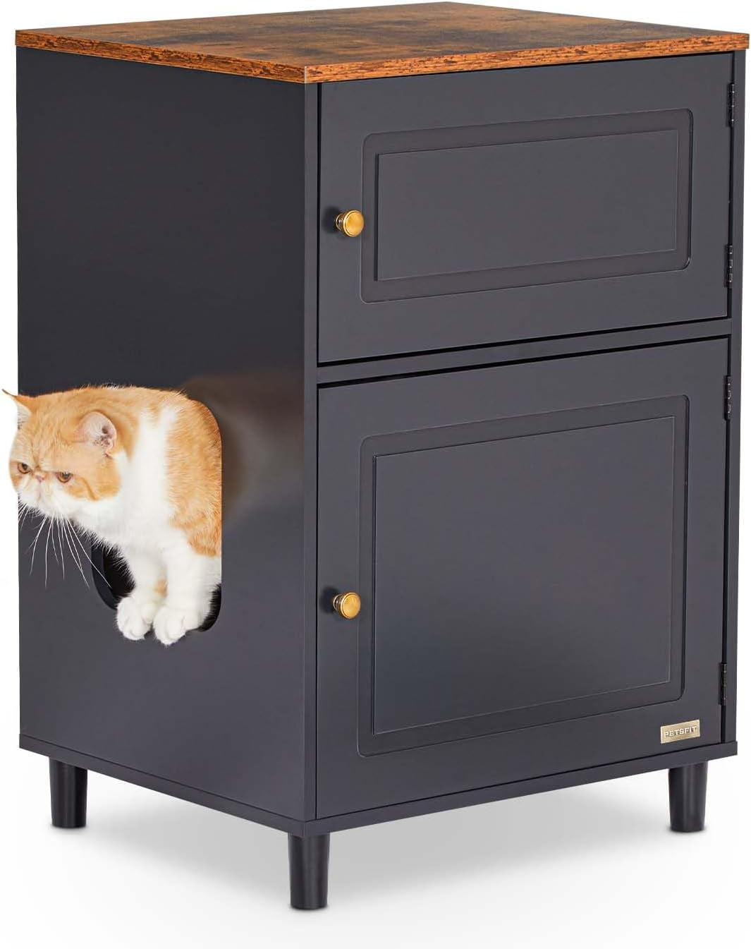 Litter Box Enclosure, Odor-Free Design, Storage Cabinet, Easy-Clean ...