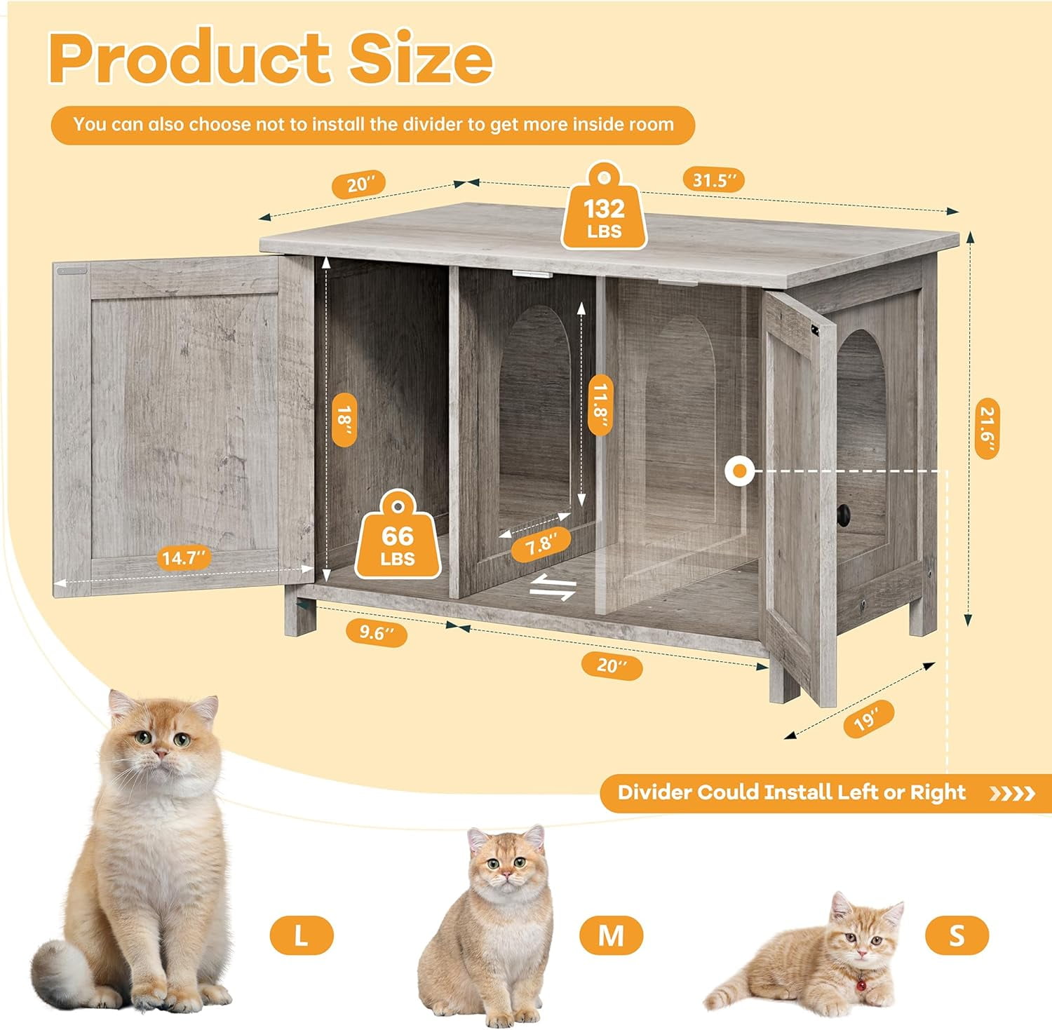 Cat Litter Box Enclosure, Grey - Walmart.com