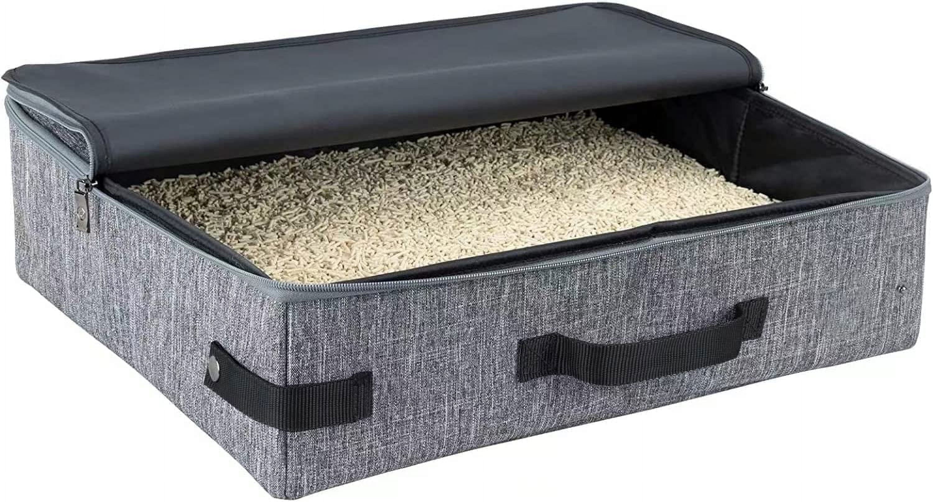 MEZOOM Portable Collapsible Litter Box, Leakproof Travel Kitty Litter ...