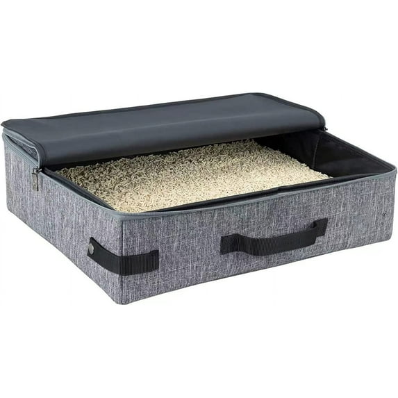 MEZOOM Portable Collapsible Litter Box, Leakproof Travel Kitty Litter ...