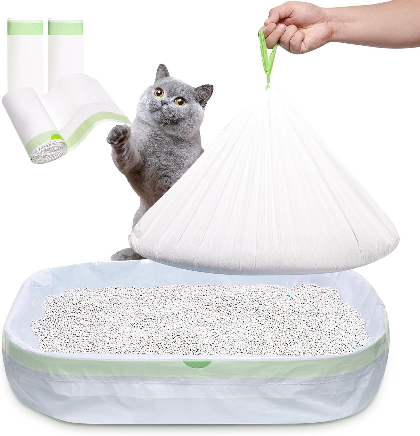 Litter Box Liners Large, Jumbo Drawstring Cat Litter Bags, Extra Thick ...