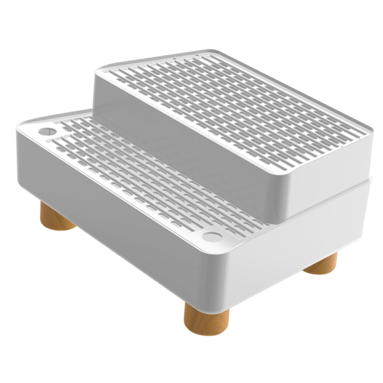Litter Box Ramp Double Layer Mat Pad Cat Litter Step Adjustable Height ...