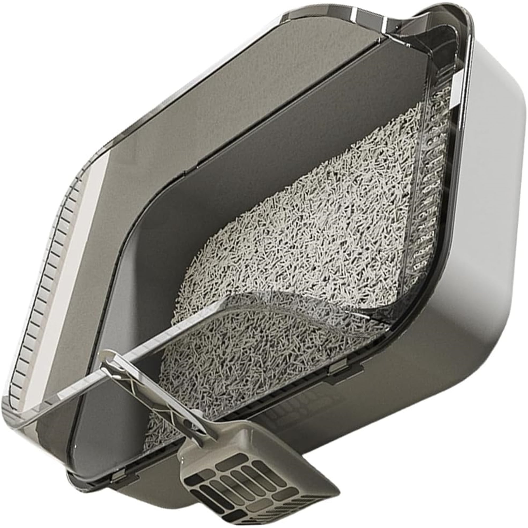 Litter Box, Semi Enclosed Tray, Stainless Steel Box, Oversized Cats ...