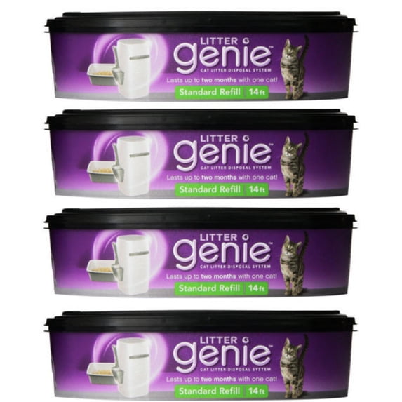 Litter Genie Cat Litter Disposal Refill Bags, 4 Pack, Lasts 2 Months ...