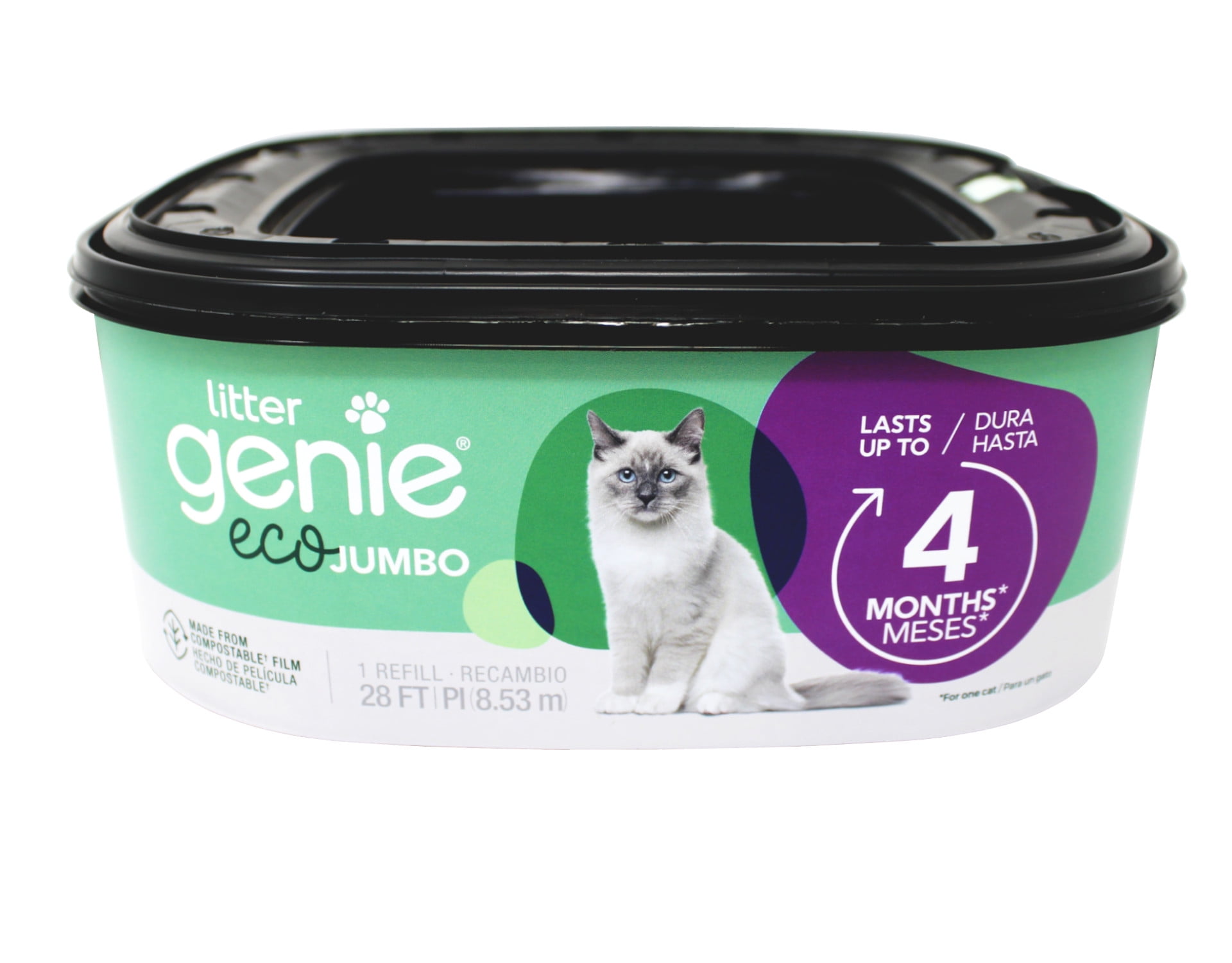 Litter Genie Cat Litter Disposal System, Eco Jumbo Compostable film ...