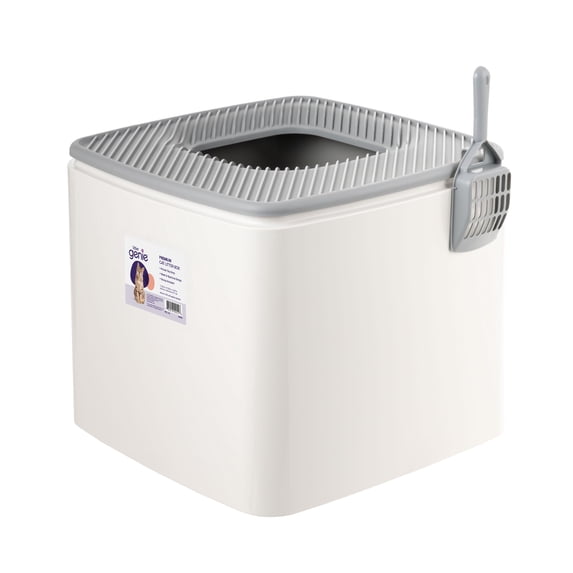 Litter Genie Premium Top Entry Cat Litter Box with Scoop, Square ...