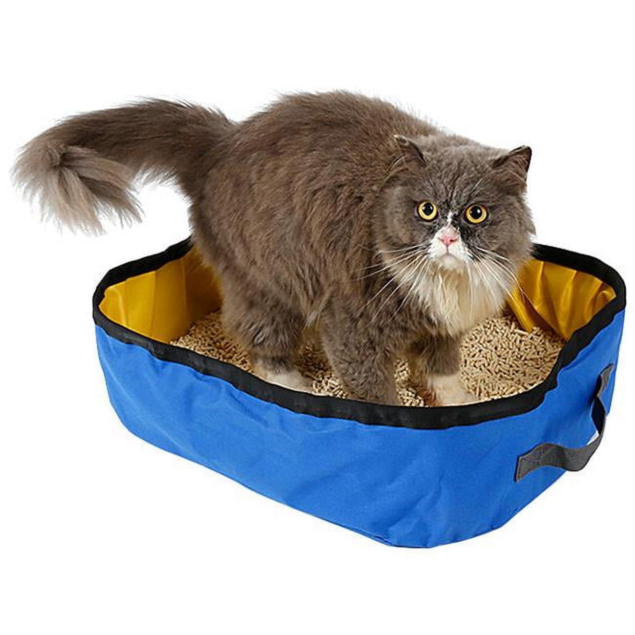 Litter Go Travel Folding Waterproof Kitty Cat Litterbox & Bath, Blue ...